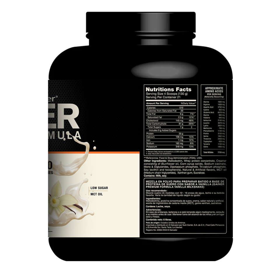 Nutricenter Gainer Premium Formula Vainilla 6lbs – Nutricenter